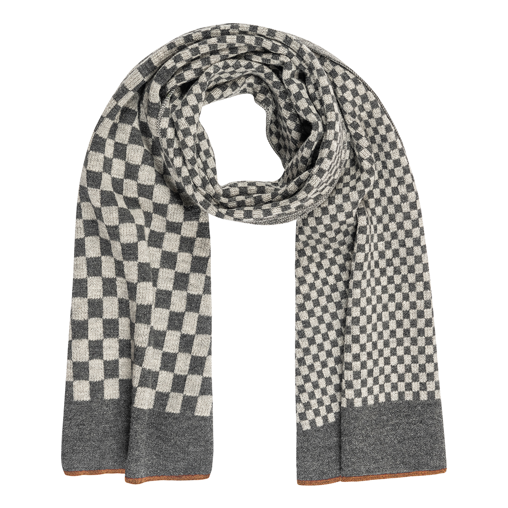 Checker Scarf in Charcoal/Light Gray – Paris West